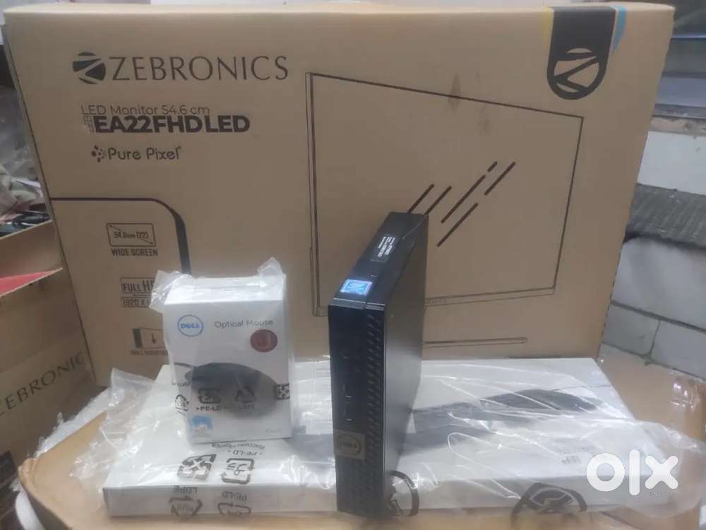 Dell tiny cpu i3 6th gen 8/256 ssd 22 inch IPS monitor keyboard mouse ...