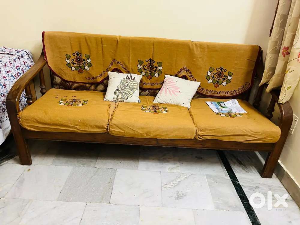 Sofa set (teak Wood) with center table and one study table - Sofa ...
