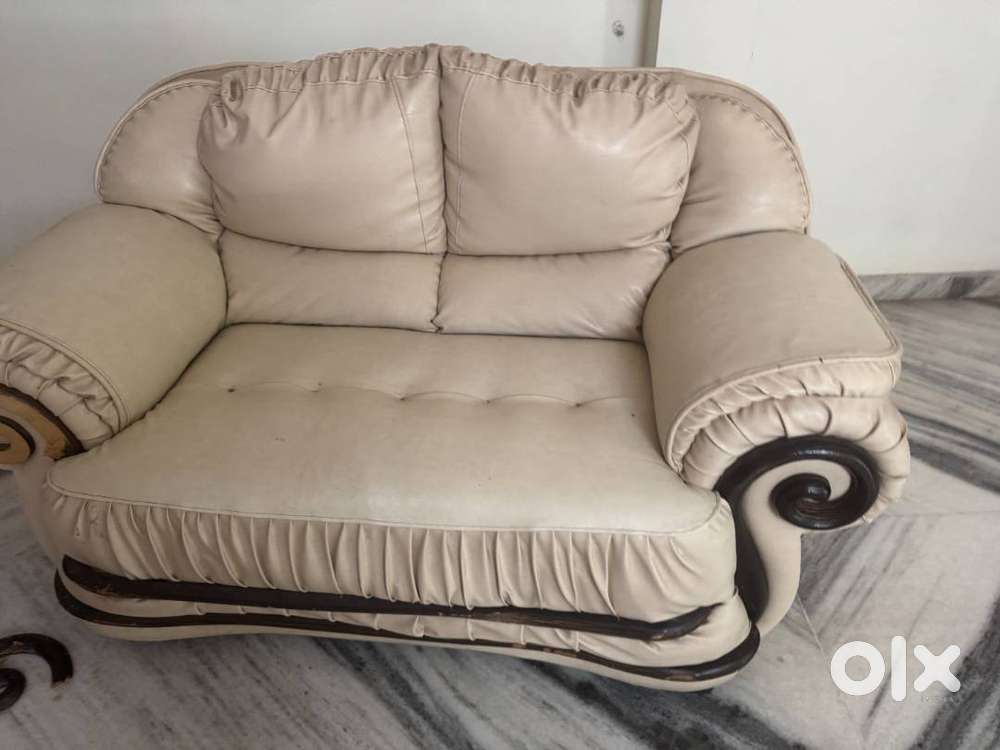 Heavy 3 seater + 1 seater + 1 seater Used Sofa set Leather - Sofa ...