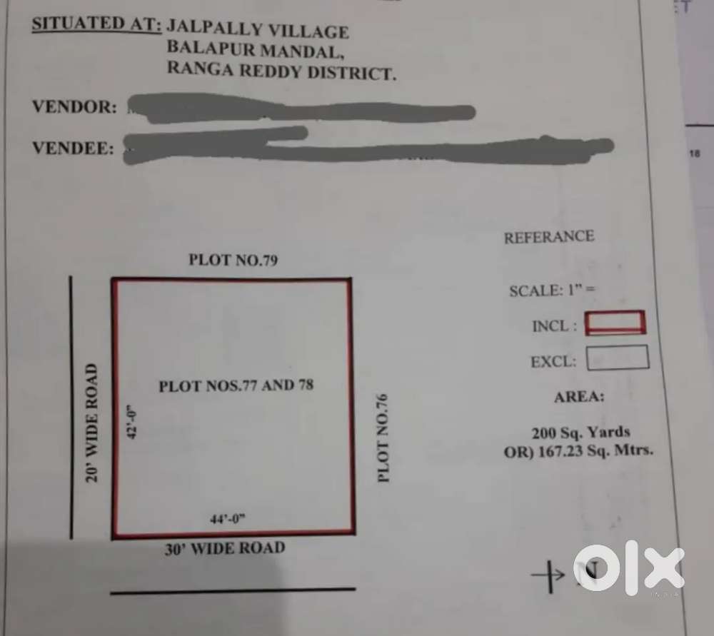 200sqyd two side facing plot with boundary wall jalpally - Lands ...