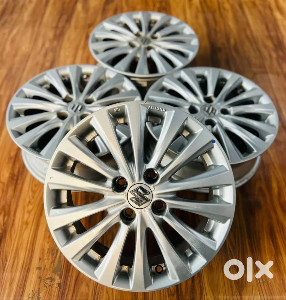15 inch Suzuki silver alloys for swift Ritz ciaz Baleno Dzire Set of 4 ...
