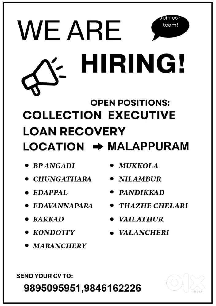Field Collection Executive (Loan) Chungathara - Delivery & Collection ...