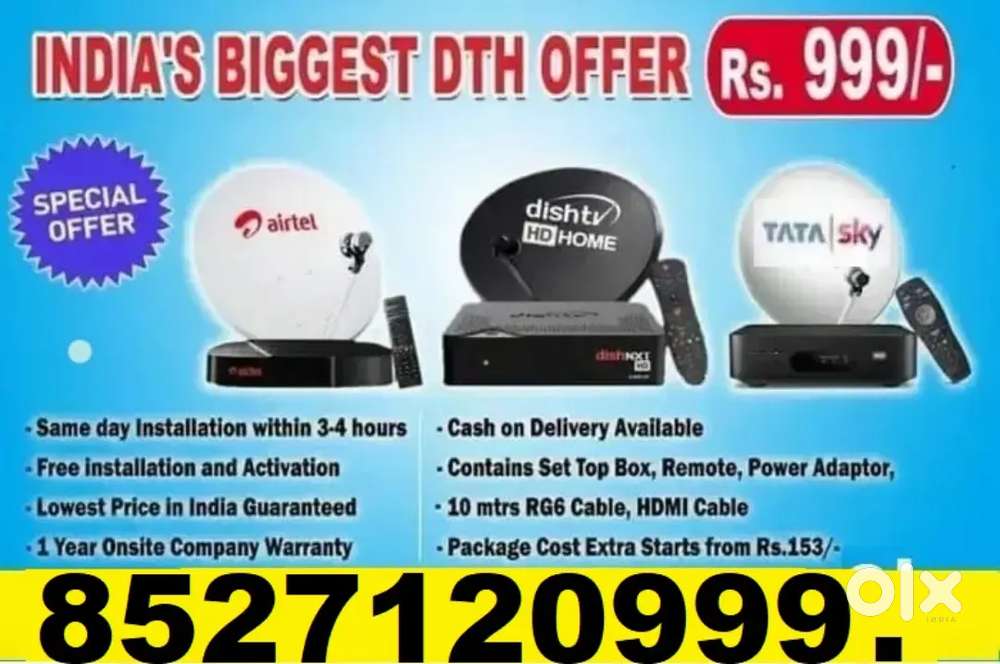 All DTH Available Best Rate Sky DishTV Airtel Videocon D2H Tatá Play ...