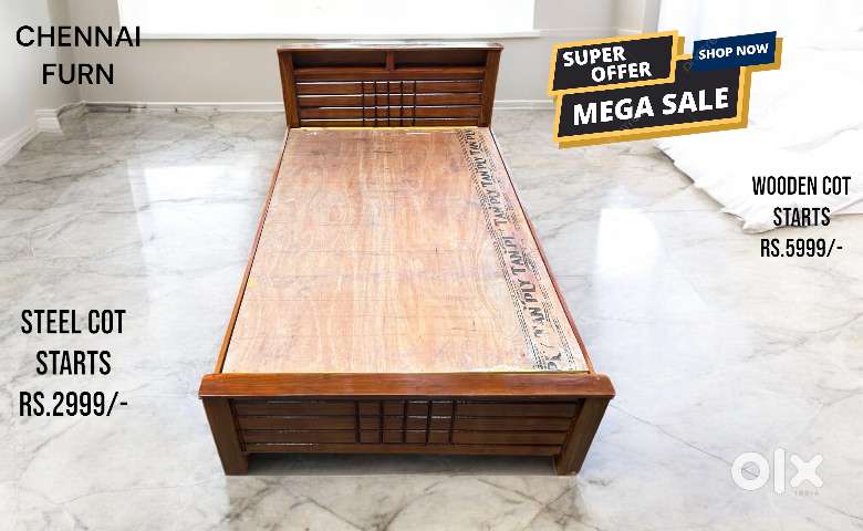 Cot, Wooden cot , Steel Fancy Bed, Single , double , Queen , King8E3FE ...